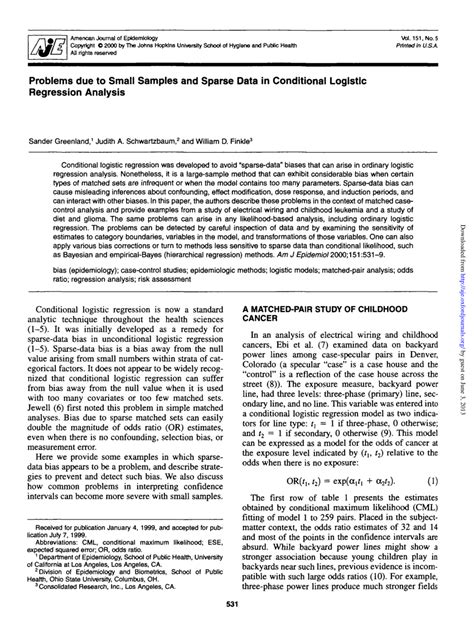 pdf re problems due to small samples and sparse data in conditional