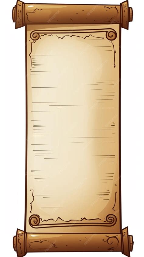 Premium Ai Image Brown Paper Scroll Wooden Frame Illustration Picture Ai Generated Art