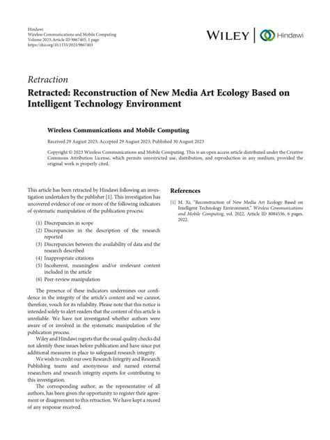 Pdf Retracted Reconstruction Of New Media Art Ecology Based On Intelligent Technology Environment
