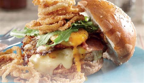 Chicken Burger With Onion Rings Drum