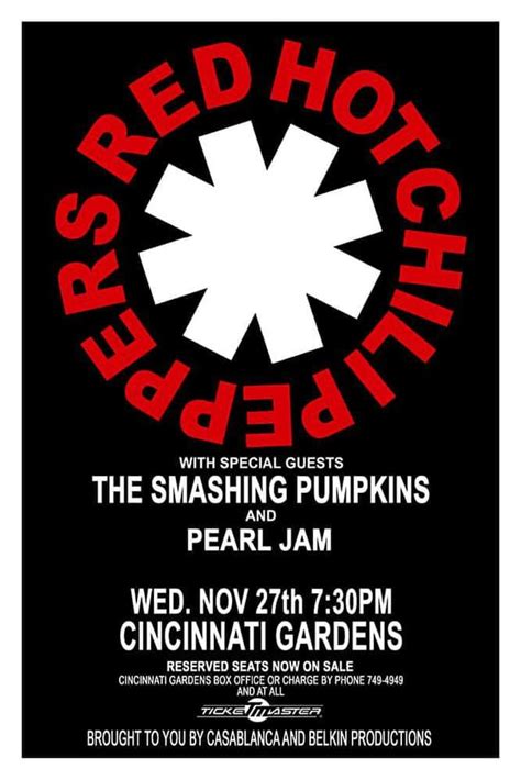 1991 Tour Red Hot Chili Peppers Smashing Pumpkins And Pearl Jam R90s