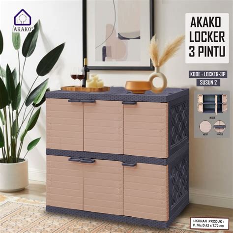 Jual AKAKO FULL GARANSI LEMARI PAKAIAN PLASTIK LOCKER PINTU SUSUN DAN KODE
