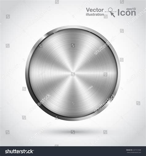 Realistic Metal Button Vector Illustration Stock Vector Royalty Free 237151948 Shutterstock