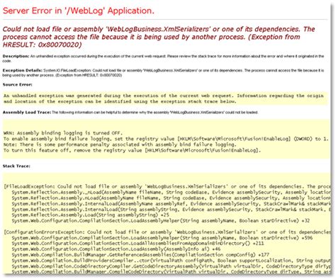 Server Errors When Updating Live Web Applications Online Rick Strahl