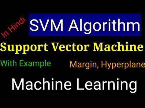 SVM Algorithm Support Vector Machine Classification Technique Of