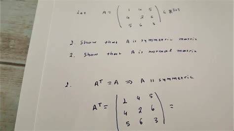 Symmetric Matrix Example Youtube