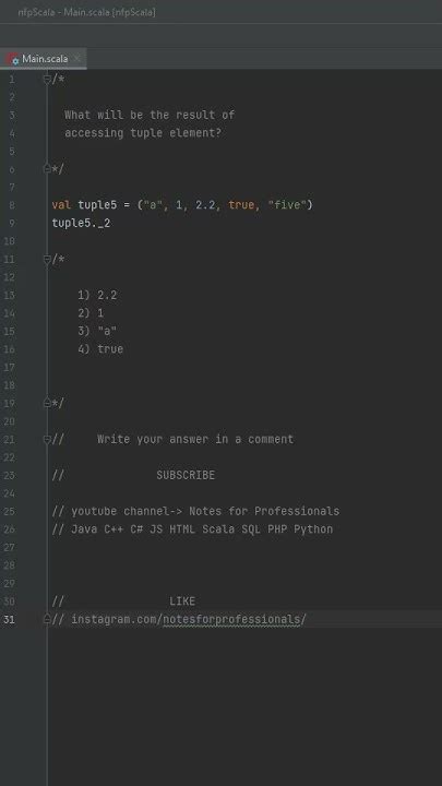 Scala Quiz 3 👉 Basic Structures And Operations 💻 Notes For