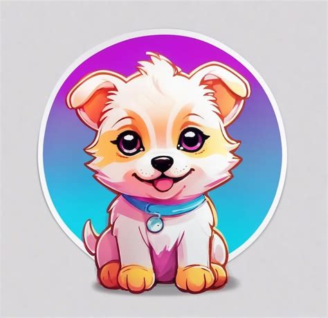 Adesivo De Cachorro Fofo Vetor Premium