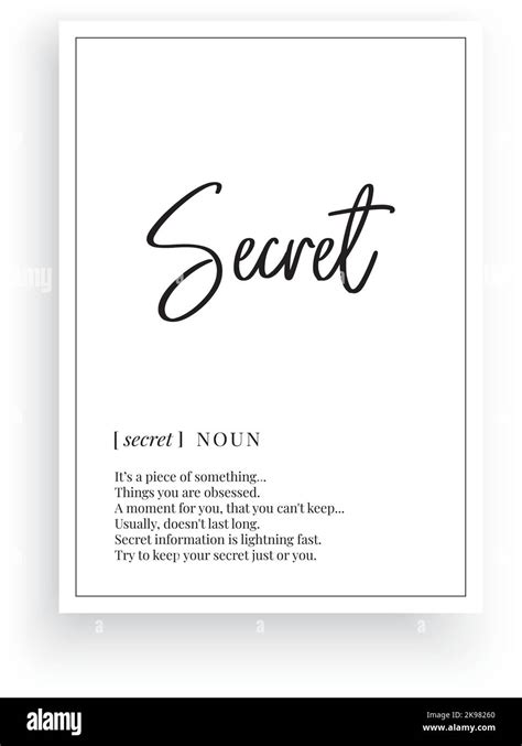 Secret Definition Minimalist Wording Design Wall Decor Wall Decals