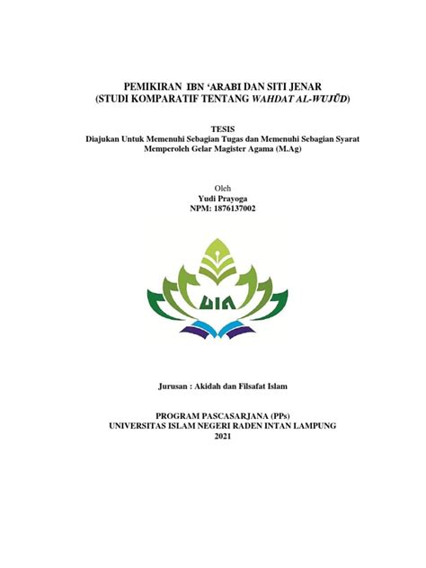 Revisi Tesis Sidang Terbuka Fiks Pdf