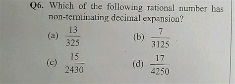 Non Repeating Decimal