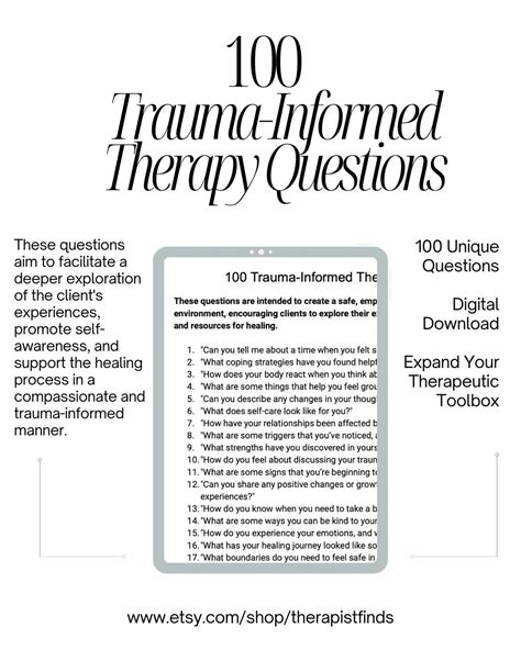 100 Trauma Informed Therapy Questions Trauma Therapy Trauma