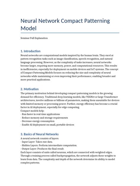 Neural Network Compact Patterning Model Explanation Pdf Artificial
