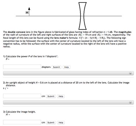 Solved The Double Concave Lens In The Figure Above Is Chegg