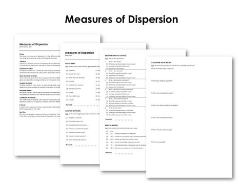 measures of dispersion teaching resources