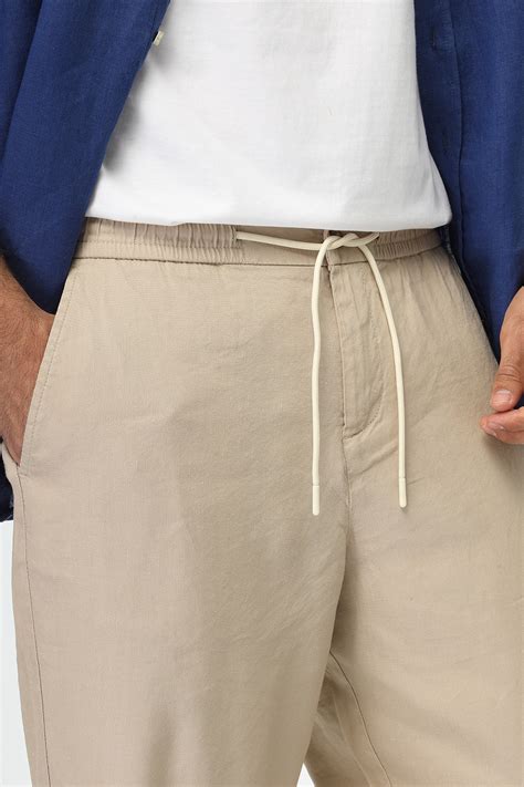 بنطلون كتان ريلاكس فيت بيج Tie House