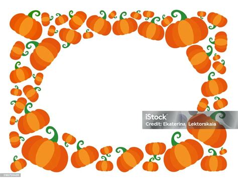 Halloween Banner 타원형 템플릿 프레임 와 호박 와 직사각형 와 흰색 복사 공간 배경이 있는 벡터 테두리 프레임입니다 수평 할로윈 또는 추수 감사절 빈 인사말