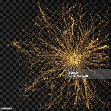 Ilmu Abstrak Atau Latar Belakang Teknologi Array Dengan Partikel Dinamis Ilustrasi Vektor