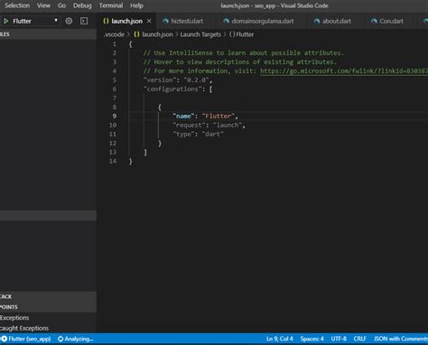 Flutter Visual Code Analyzer Never Finishing After Update Issue