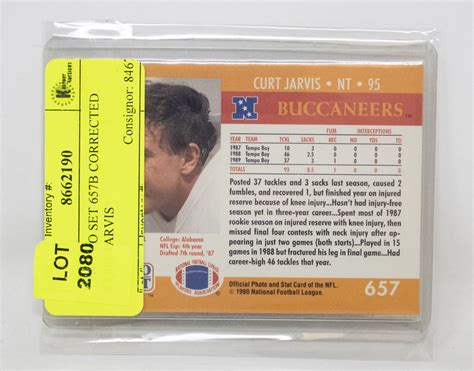1990 Pro Set 657b Corrected Curt Jarvis