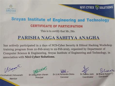 Cybersecurity Ethicalhacking Tech Learning Cyberdefense Networking Naga Sahithya Anagha