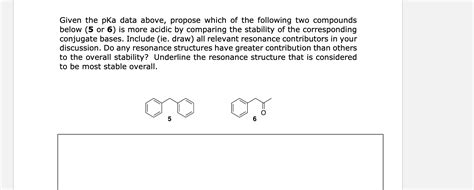 Solved Given The Pka Data Above Propose Which Of The