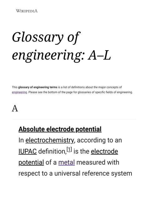 Glossary Of Engineering Al Wikipedia Pdf Chemistry Chemical Bond