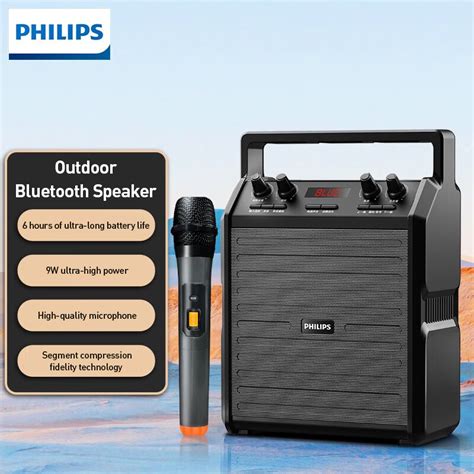Philips Speaker Outdoor Bluetooth Speaker With Mic Wireless Dual