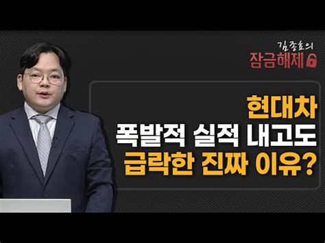김종효의 잠금해제 현대차 폭발적 실적 내고도 급락한 진짜 이유 머니투데이방송 증시 증권