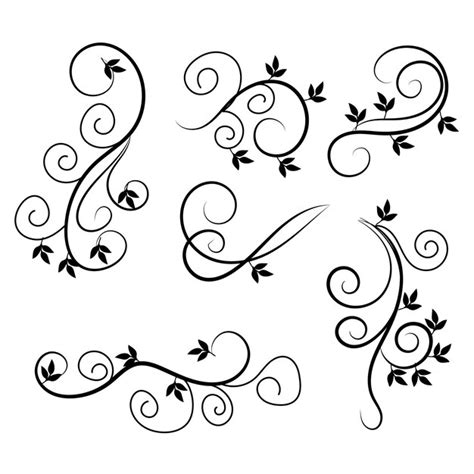 Premium Vector Vector Vector Line Vintage Scroll Items For Ornate Design
