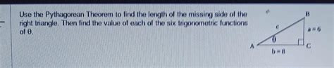 Solved Use The Pythagorean Theorem To Find The Length Of The Chegg Com