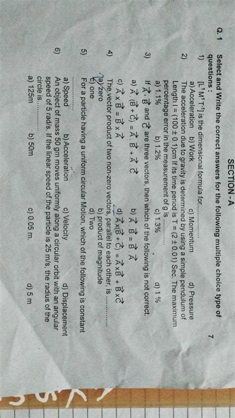 The Acceleration Due To Gravity Is Determined By Using A Simple Pendulum