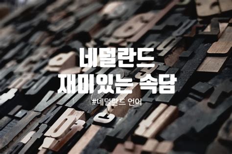 네덜란드 언어 재미있는 네덜란드 속담 알기 네이버 블로그