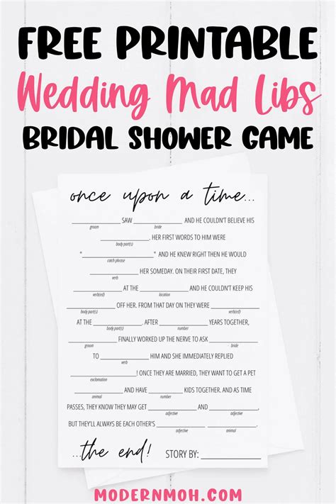 Free Printable Bridal Shower Mad Libs Printable Word Searches
