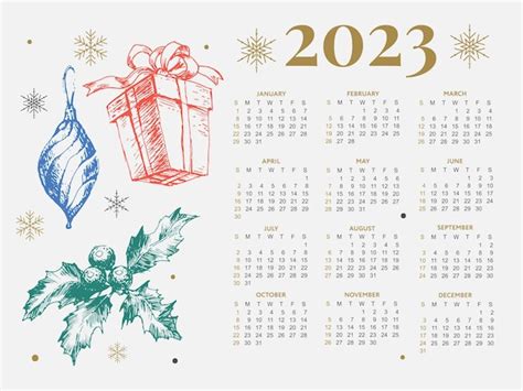 Premium Vector 2023 Calendar Year Vector Illustration The Week Starts