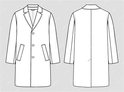 Premium Vector Mens Oversize Coat Single Breasted Silhouette