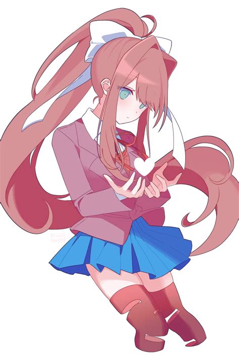 Safebooru 1girl Absurdres Bow Brown Hair Doki Doki Literature Club