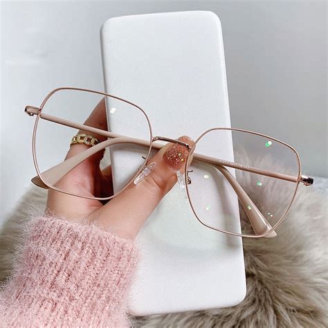 Korean Retro Anti Blue Eyeglasses Polygon Anti Radiation Glasses Metal