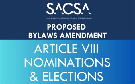 Proposed Bylaws Amendment Article Viii Nominations And Elections