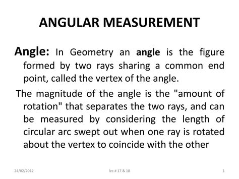 PPT ANGULAR MEASUREMENT PowerPoint Presentation Free Download ID 6875601
