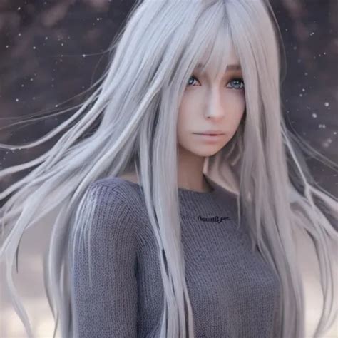 Long Haired Semi Real Digital Anime Woman Long S OpenArt