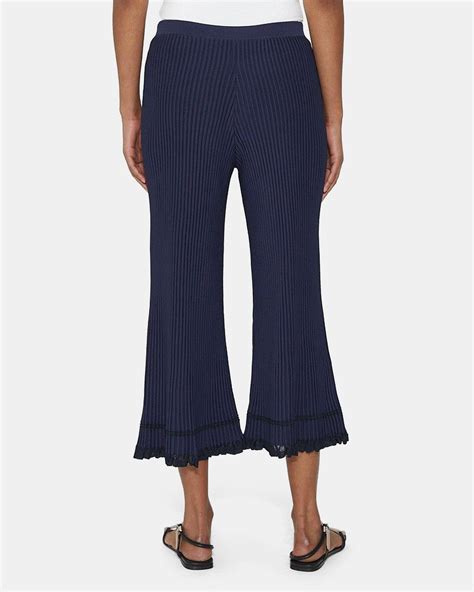 Rib Knit Wide Leg Culotte Theory Outlet