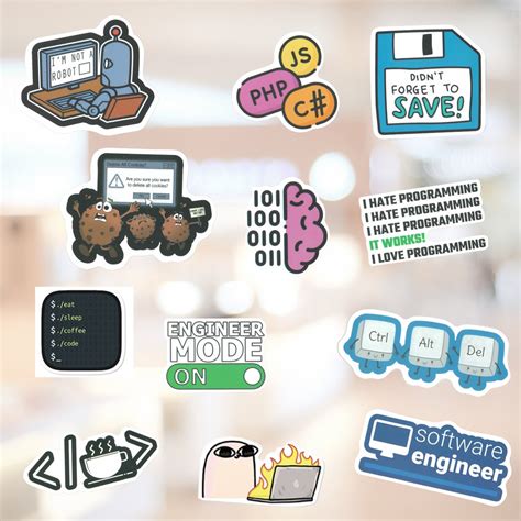 Programming 45 Pc Stickers Pack Tech Nerd Geek T Coding Developer Stickers Journaling