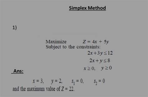 Solved Simplex Method ﻿maximize Z4x5ysubject To The