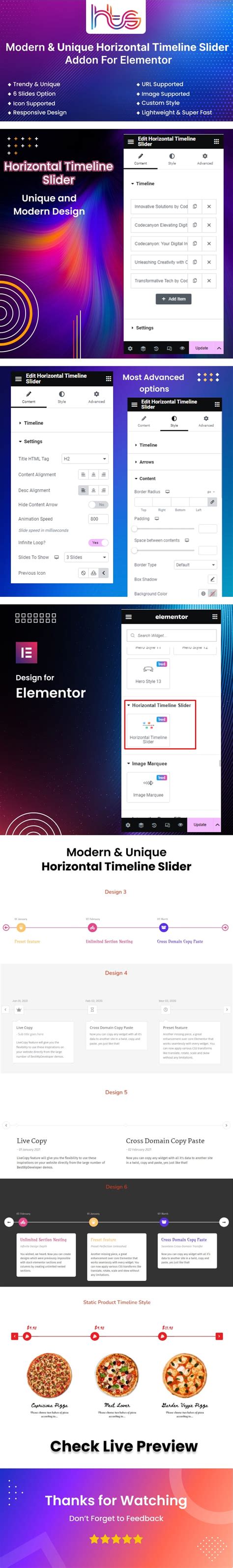 Bwd Horizontal Timeline Slider Addon For Elementor Pluginspress