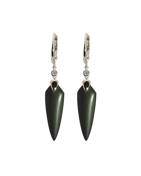 Matte Black Shield Onyx Earrings Green Lake Gallery