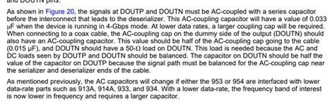 DS UB Q AC Couple Capacitor Selection Recommendation Interface Forum Interface TI