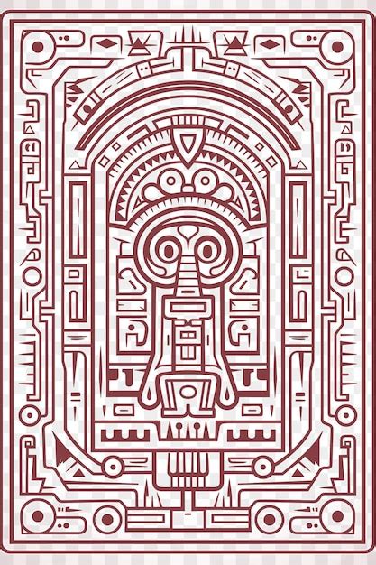 Premium Psd Psd Of Aztec Inspired Frame With Geometric Motifs And