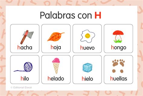 100 Palabras con H con imágenes Lenguaje