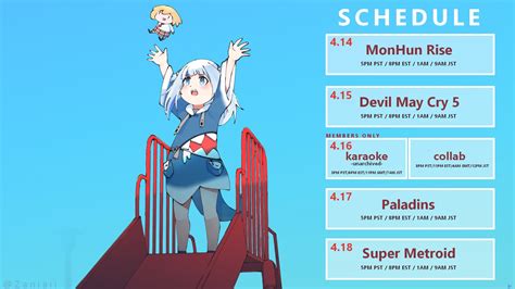 Gawr Gura🔱holoen On Twitter Schedule April 14 18 🔱